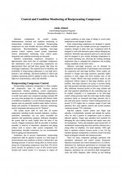 Industrial Monitoring Control And Condition Monitoring Of Reciprocating Compressor Control