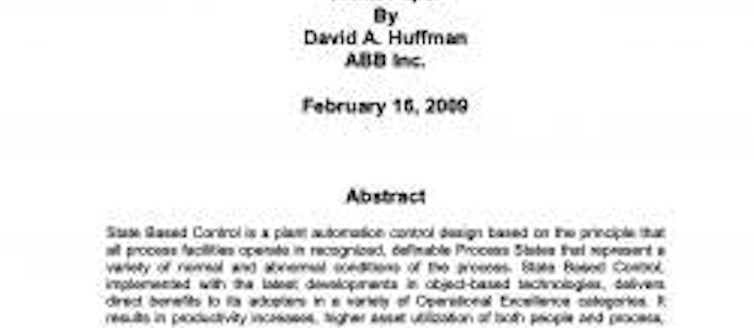 Process Automation Industry Benefits Of State Based Control Control